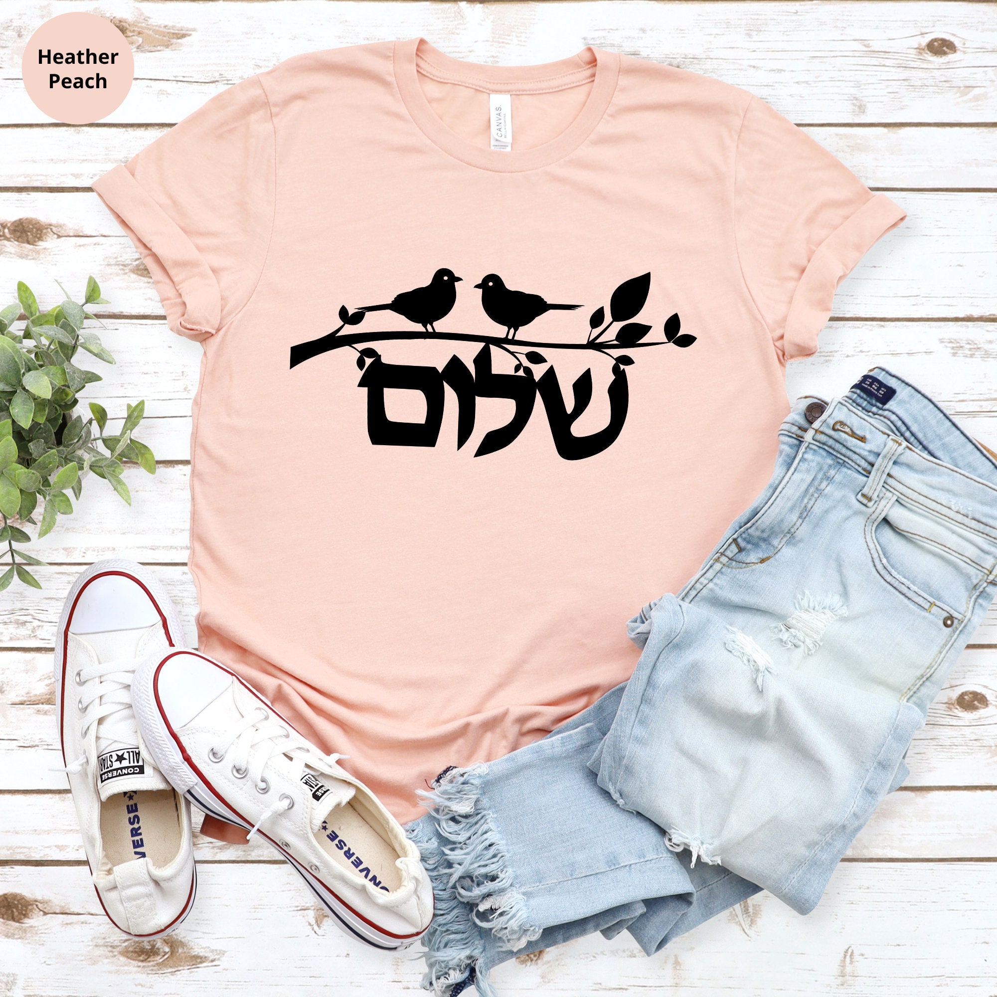 Hebrew Shalom Shirt, Jewish Symbols Tshirt, Hanukkah Shirt, Jewish Gift ...