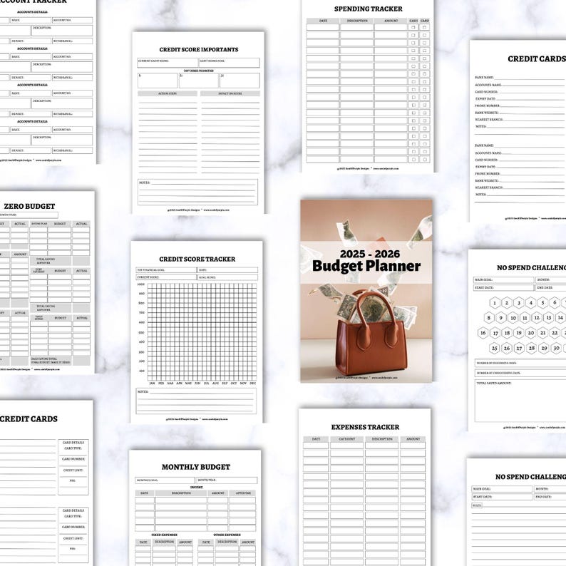 2025-2026 Budget Planner: Printable Monthly Calendar & Expense Tracker ...