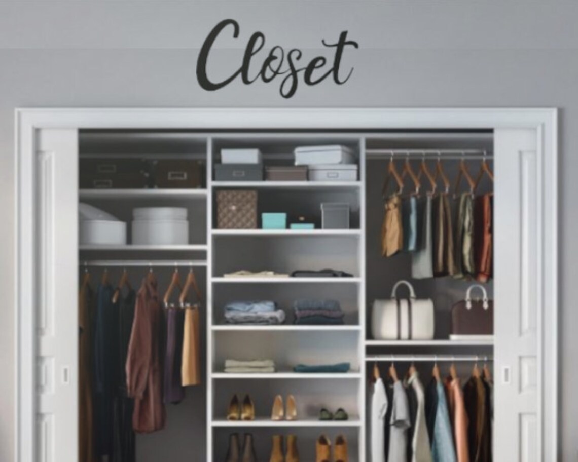 Closet Word Sign Metal Entry Closet Sign Cursive Word Home - Etsy