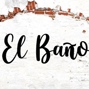 El Bano Spanish Bathroom Metal Sign, Spanish Restroom Decor, Spanish ...