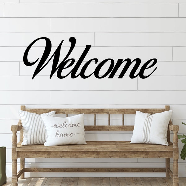 Metal Welcome Sign White - Etsy