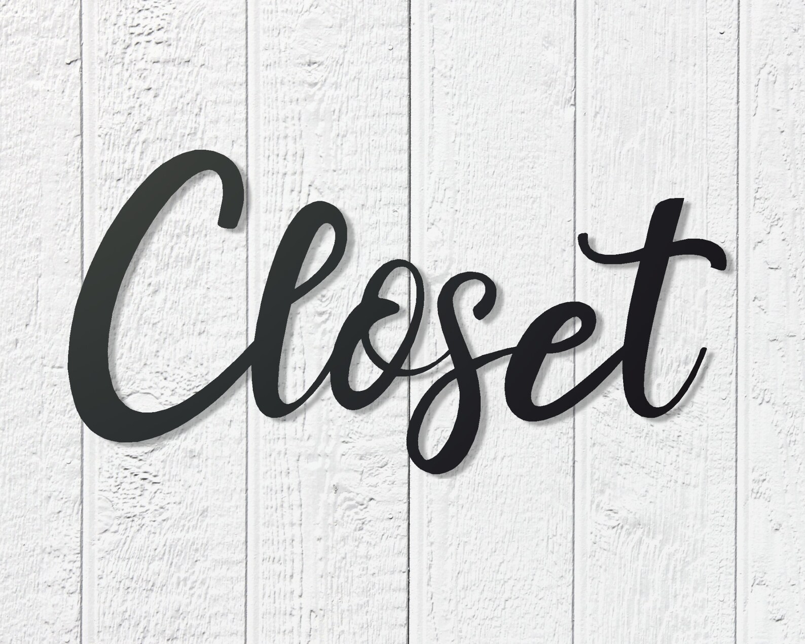 Closet Word Sign Metal Entry Closet Sign Cursive Word Home - Etsy