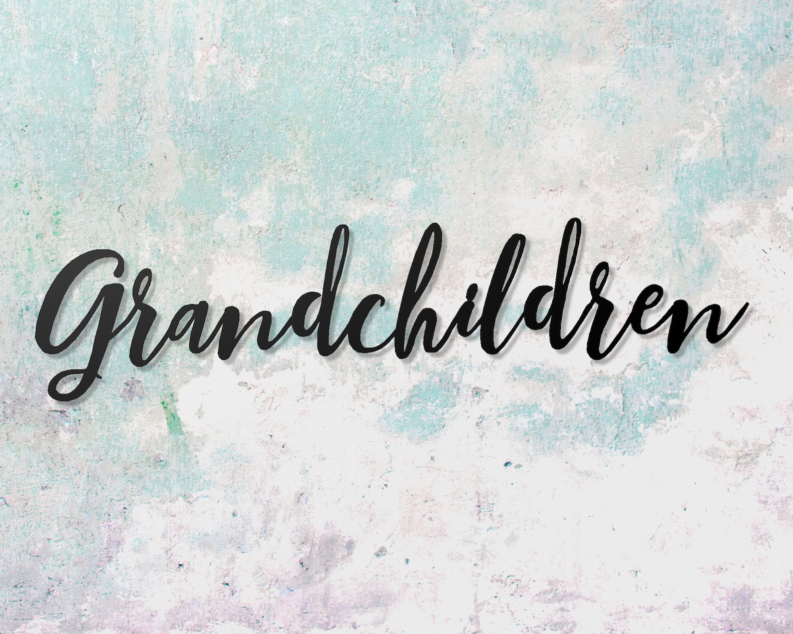 Grandchildren Sign Metal Word Sign Grandchildren Picture | Etsy