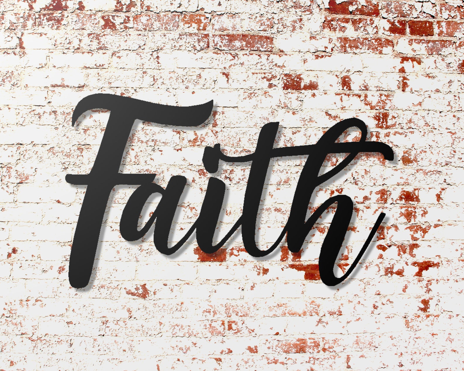 Faith Cursive Wall Art Faith Wall Decor Metal Word Sign - Etsy