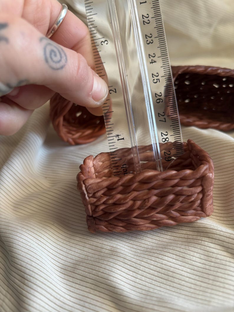 Miniature Woven Basket Set! Handmade Polymer Clay Baskets - Etsy