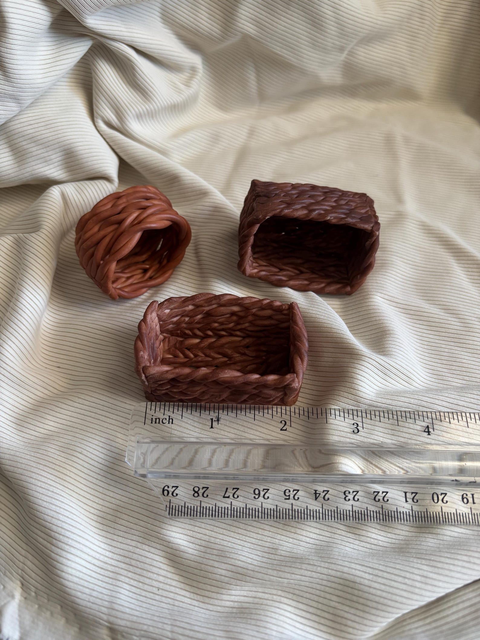 Miniature Woven Basket Set! Handmade Polymer Clay Baskets - Etsy