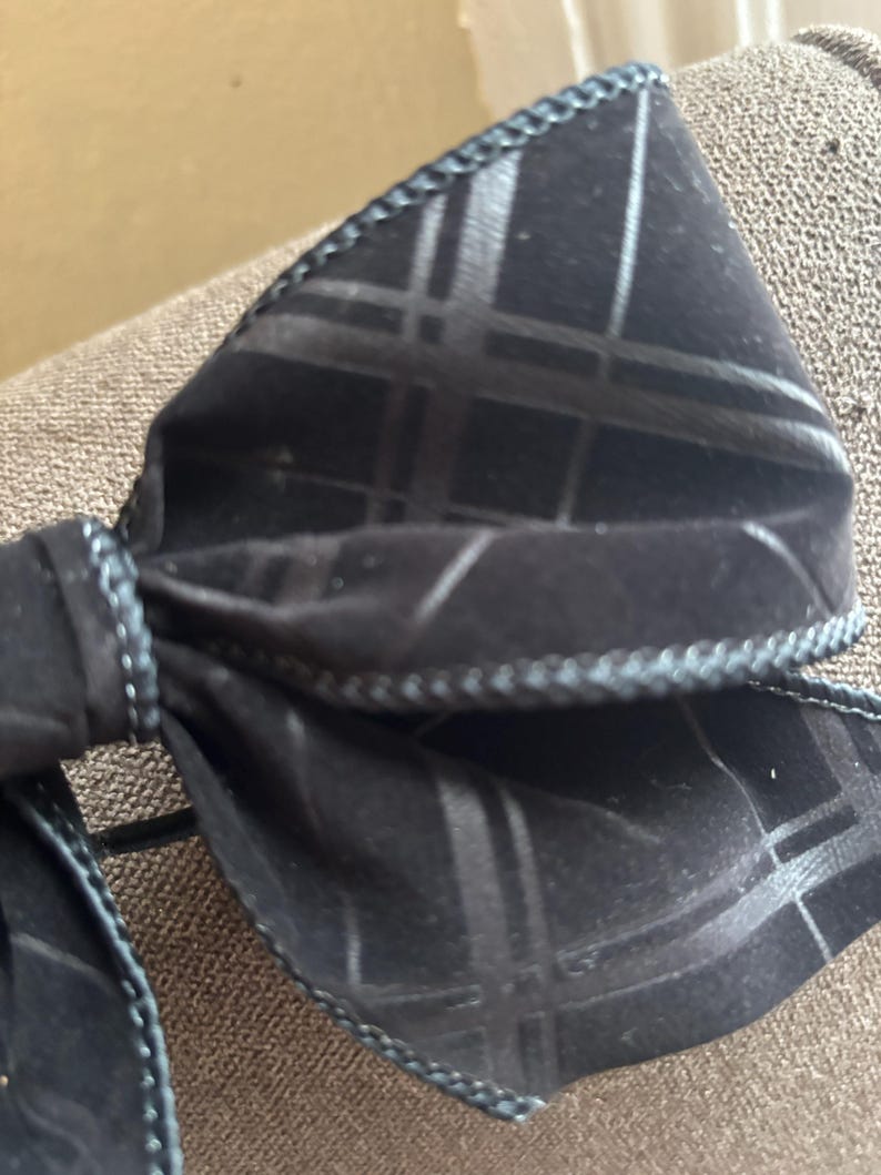 Handmade Black Plaid Bow! Cheer Style Bow!!! 5~ in Wide, 2 Loop. Hair ...