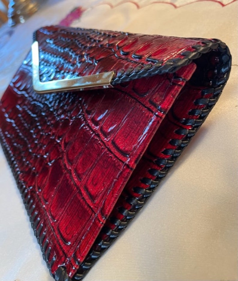 Leather Envelope Clutch - Red Envelope Clutch - Gift for Mom - Evening ...
