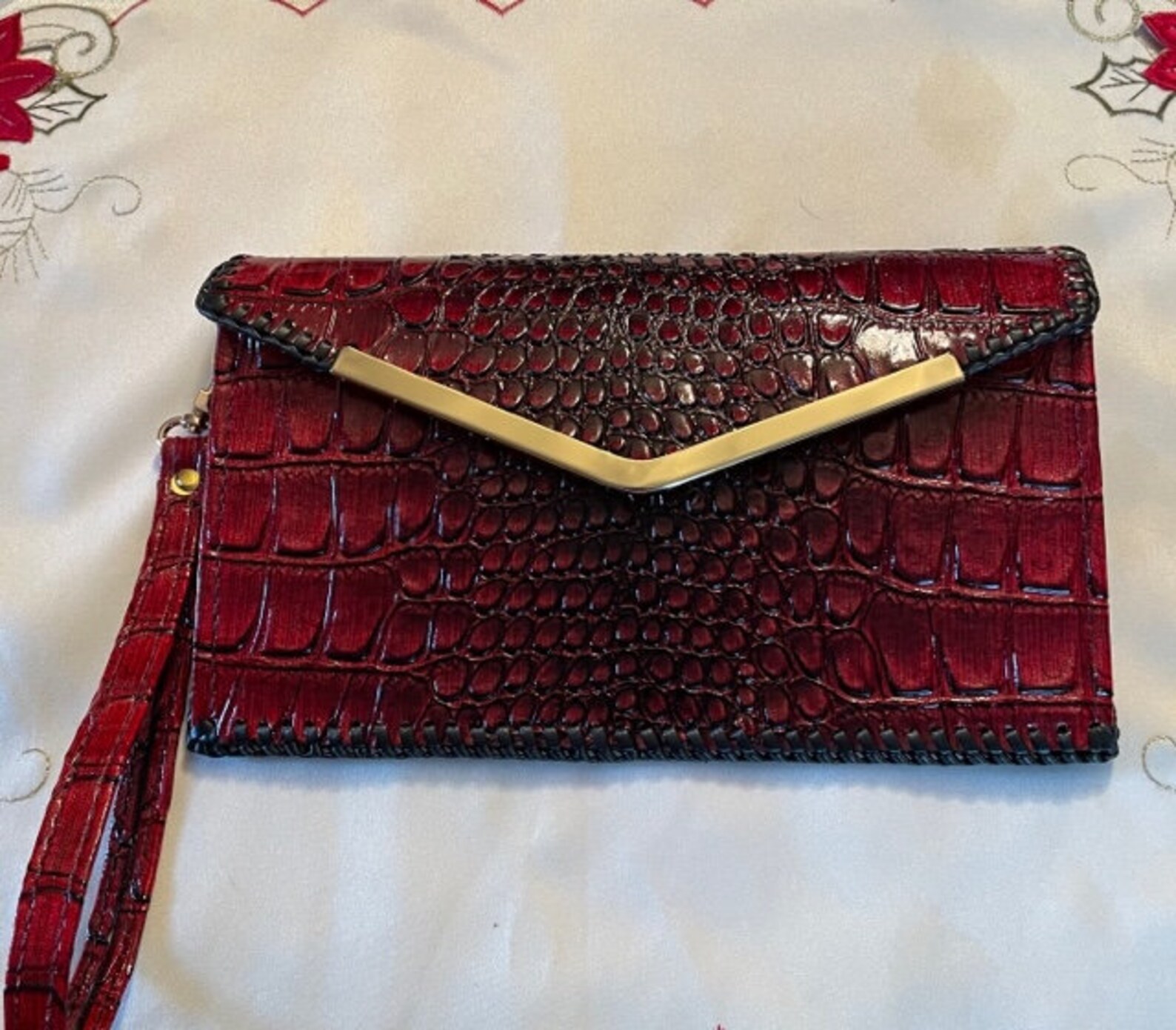 Leather Envelope Clutch - Red Envelope Clutch - Gift for Mom - Evening ...