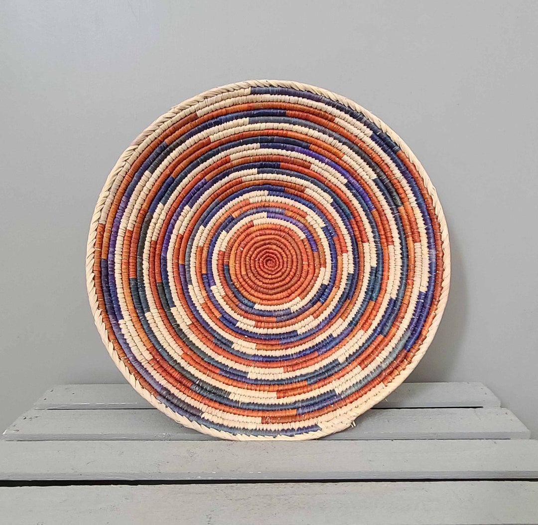 14'' Africa Hand Woven Basket West African Baskets Wall Hanging Decor ...