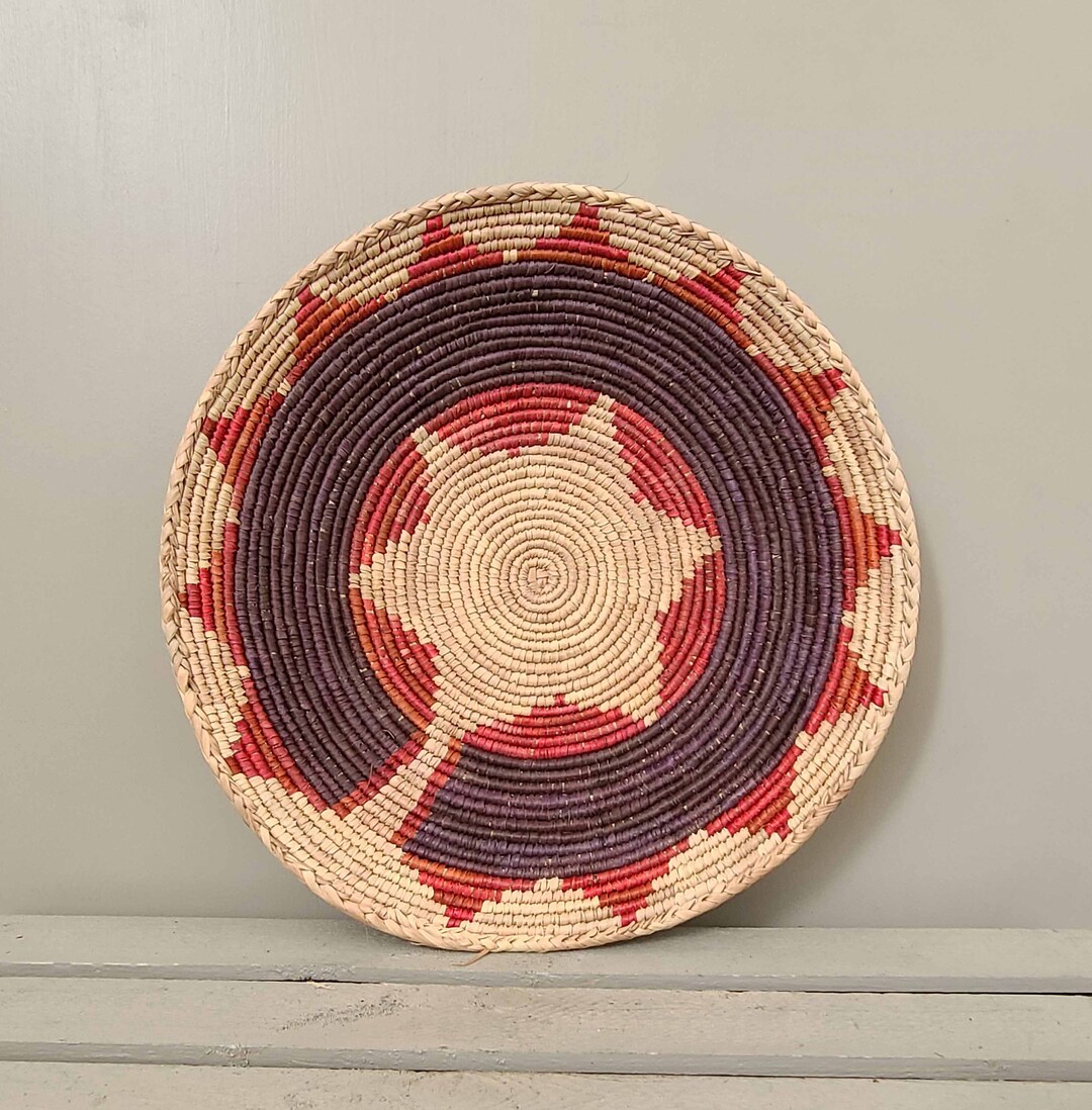 12.5'' Africa Hand Woven Basket West African Baskets Wall Hanging Decor ...