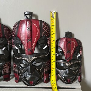 14'' Africa Hand Carved Mask Kenya Masai Mask 9.5'' African Wooden Wall ...