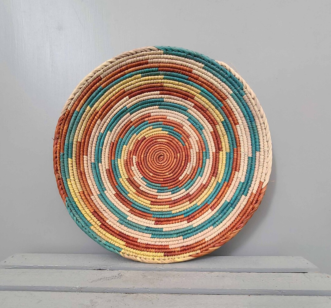 13.5'' Africa Hand Woven Basket West African Baskets Wall Hanging Decor ...