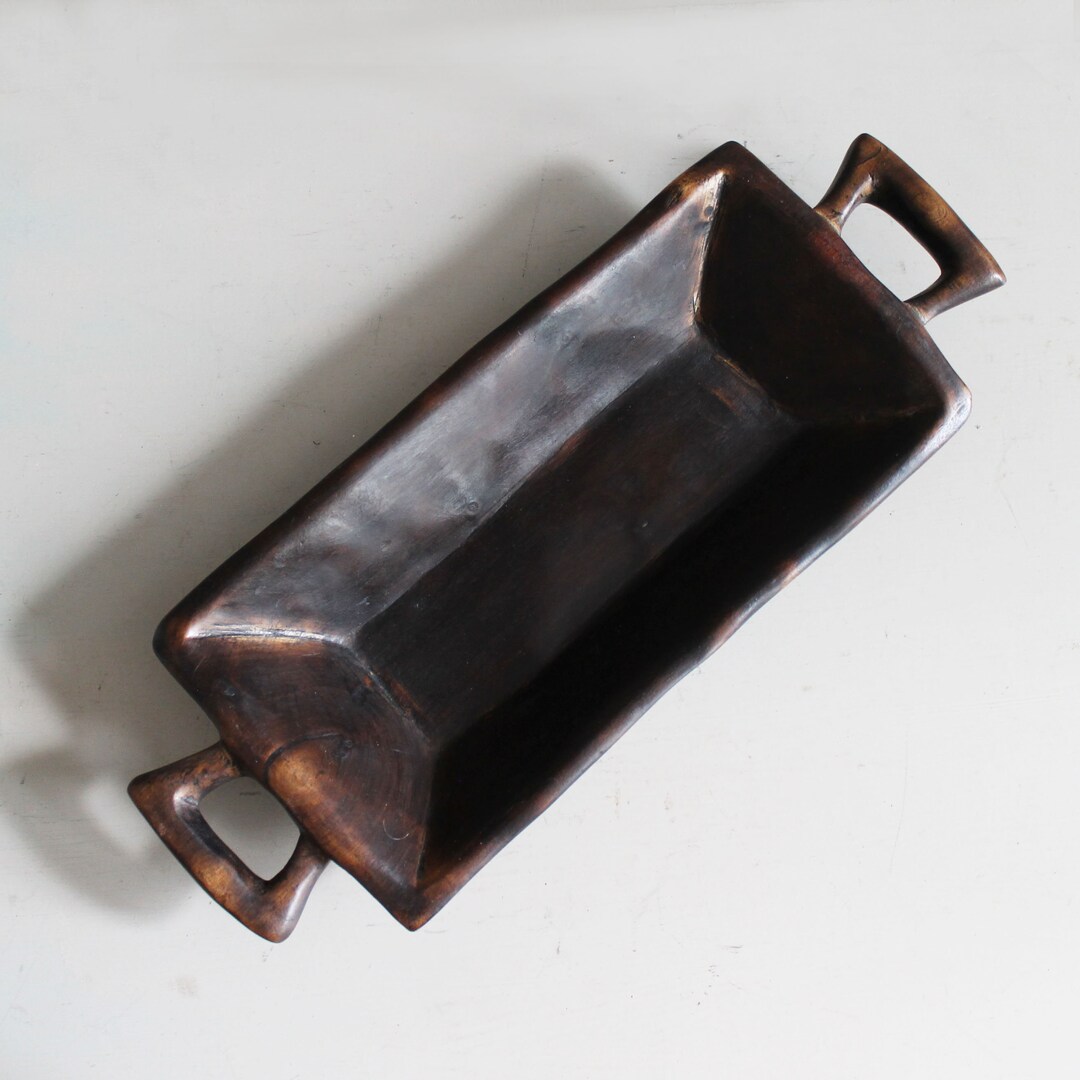 18'' Zimbabwe Hand Carved Wood Tray With Handles African Home Decor ...