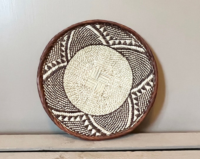 10'' Zimbabwe Hand Woven Basket African Ethnic Wall Decoration Tanga ...