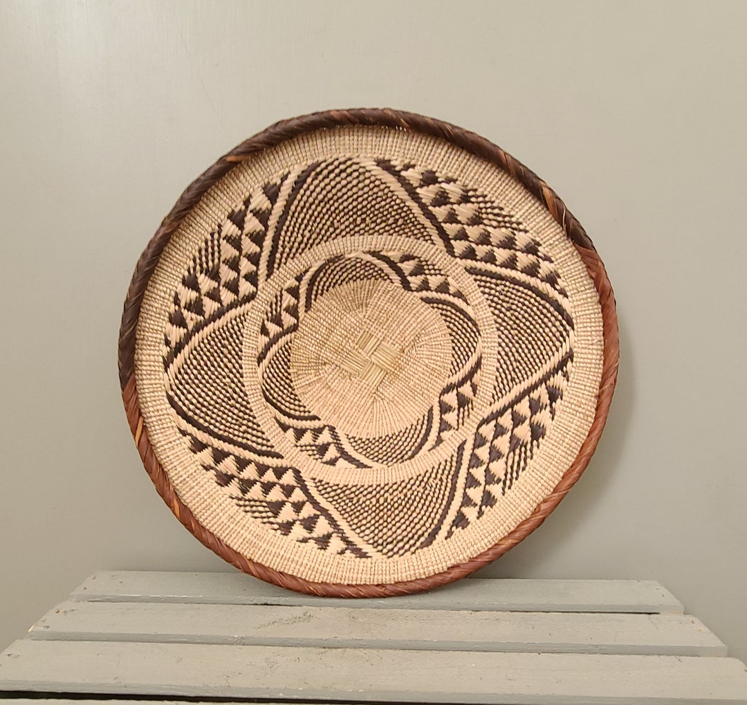 15.5'' Zimbabwe Hand Woven Basket African Ethnic Wall Decoration Tanga ...