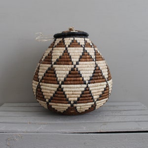 African Hand Woven Pot South Africa Traditional Zulu Grass Storage Pot ...