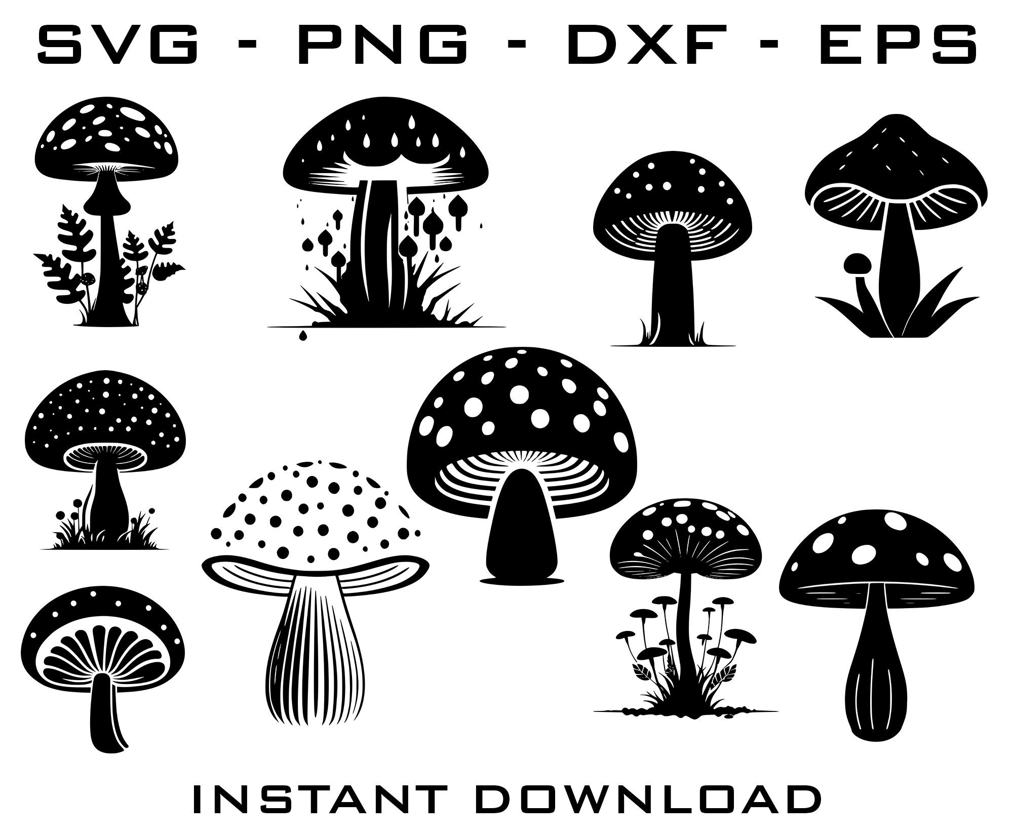 Mushroom Lovers 10 Designs Bundle, Mushroom SVG and Cut Files - Etsy