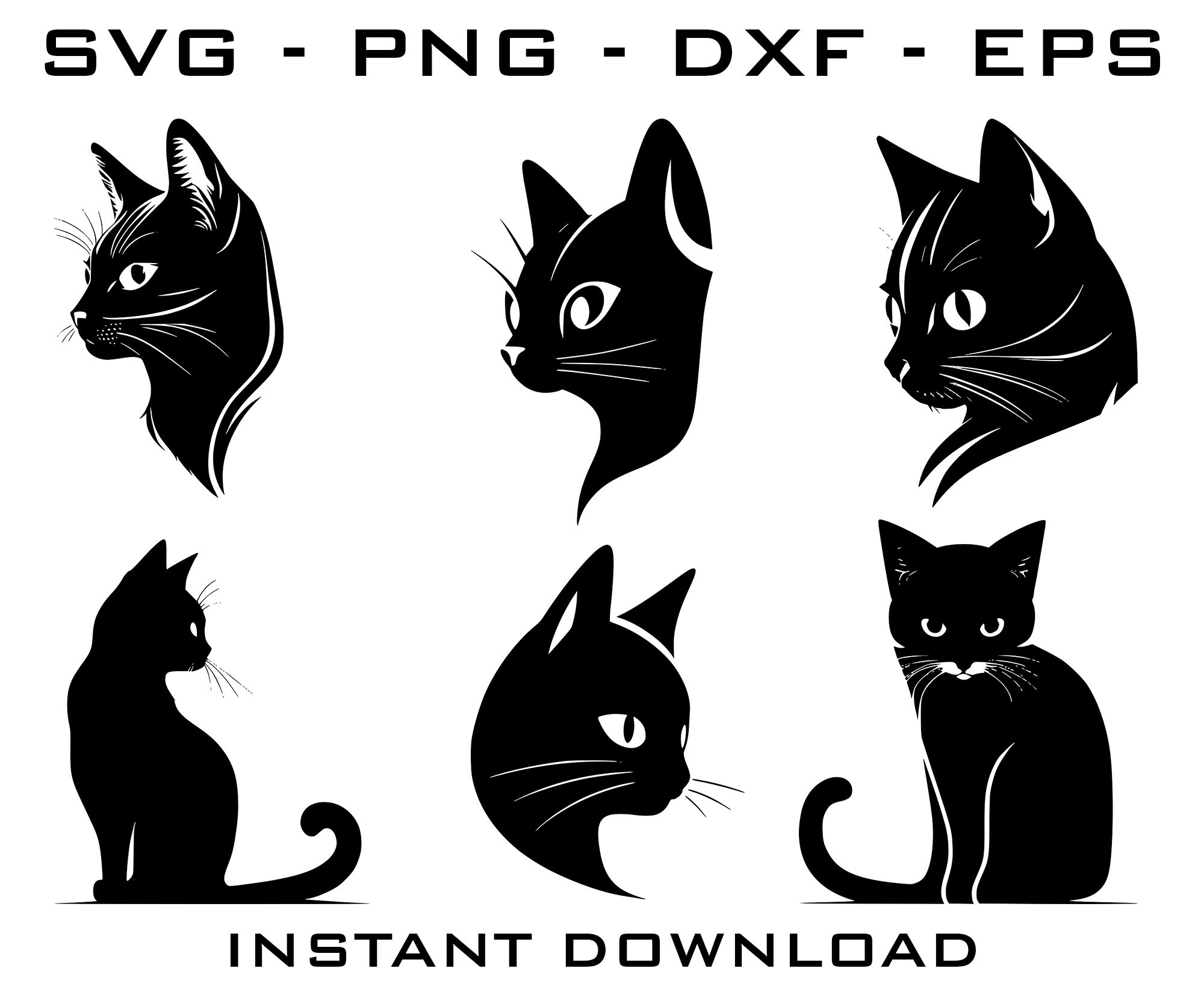 Cat Lovers 6 Unique Designs Bundle, Cat SVG and Cut Files - Etsy