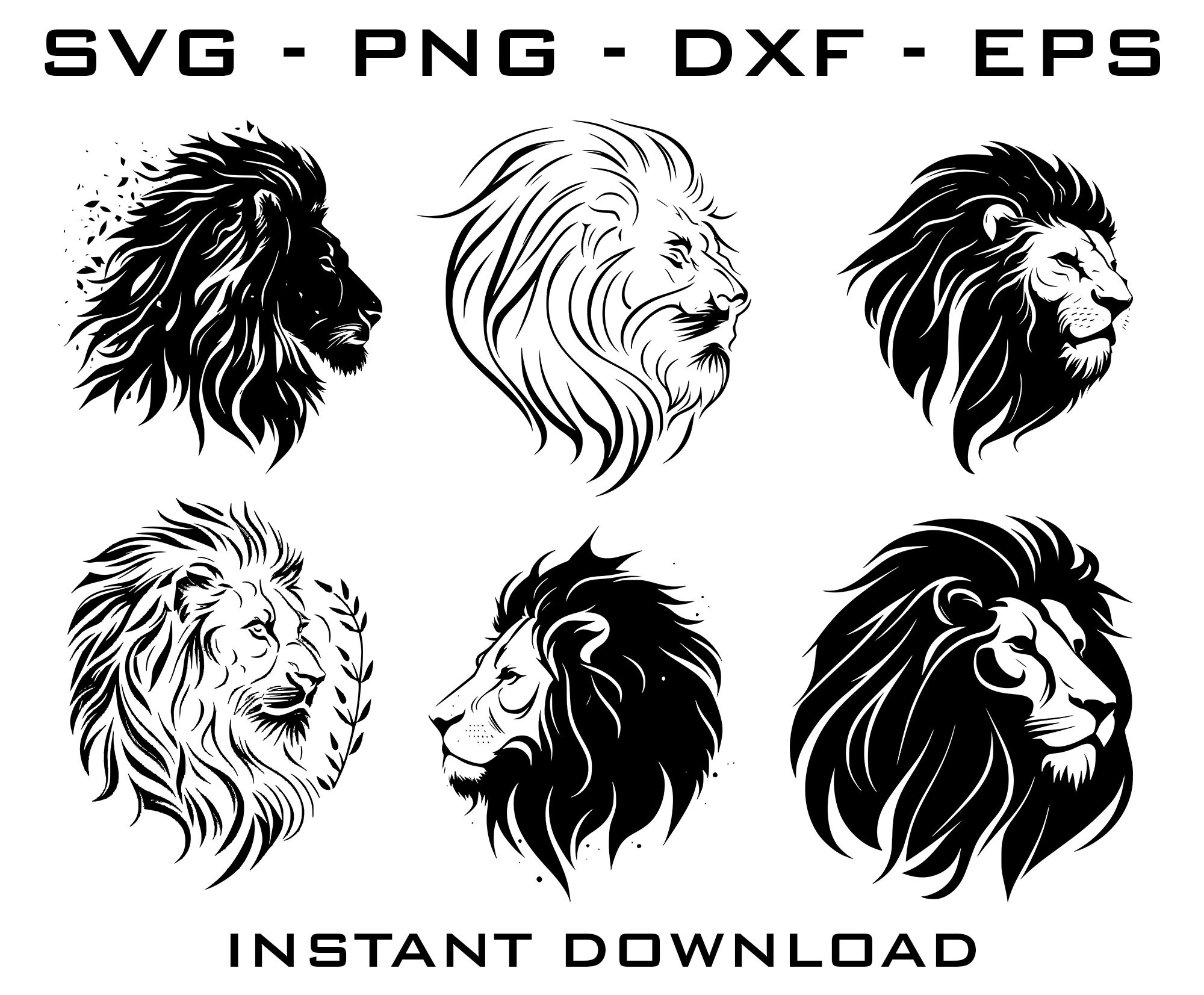 Lion Lovers 6 Unique Designs Bundle, Lion SVG and Cut Files - Etsy