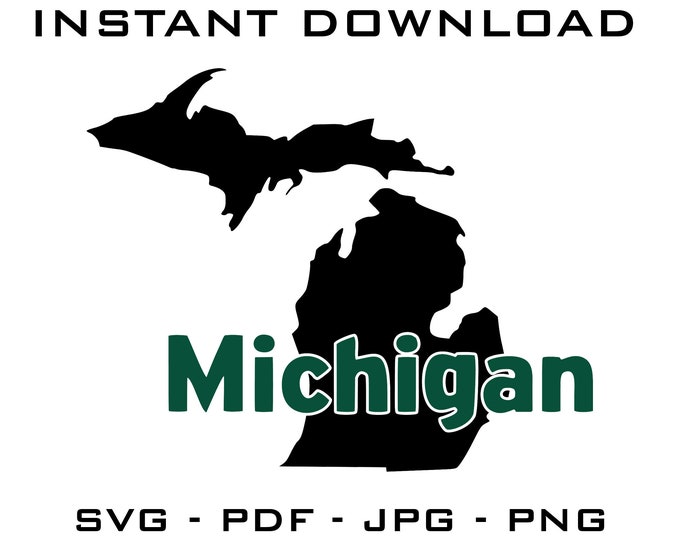 Michigan Svg | Michigan Lakes SVG | DFX | PNG | Michigan Art | Michigan ...