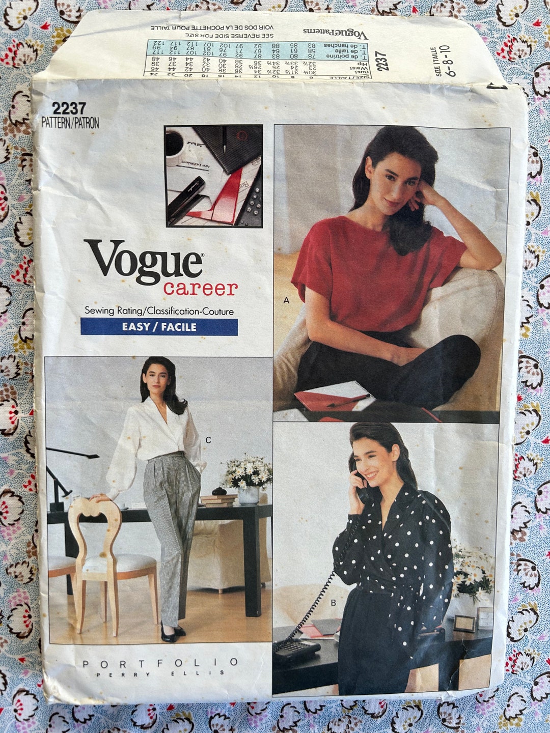 Vogue Patterns Sewing Pattern 2237 Designer Perry Ellis Out of Print ...
