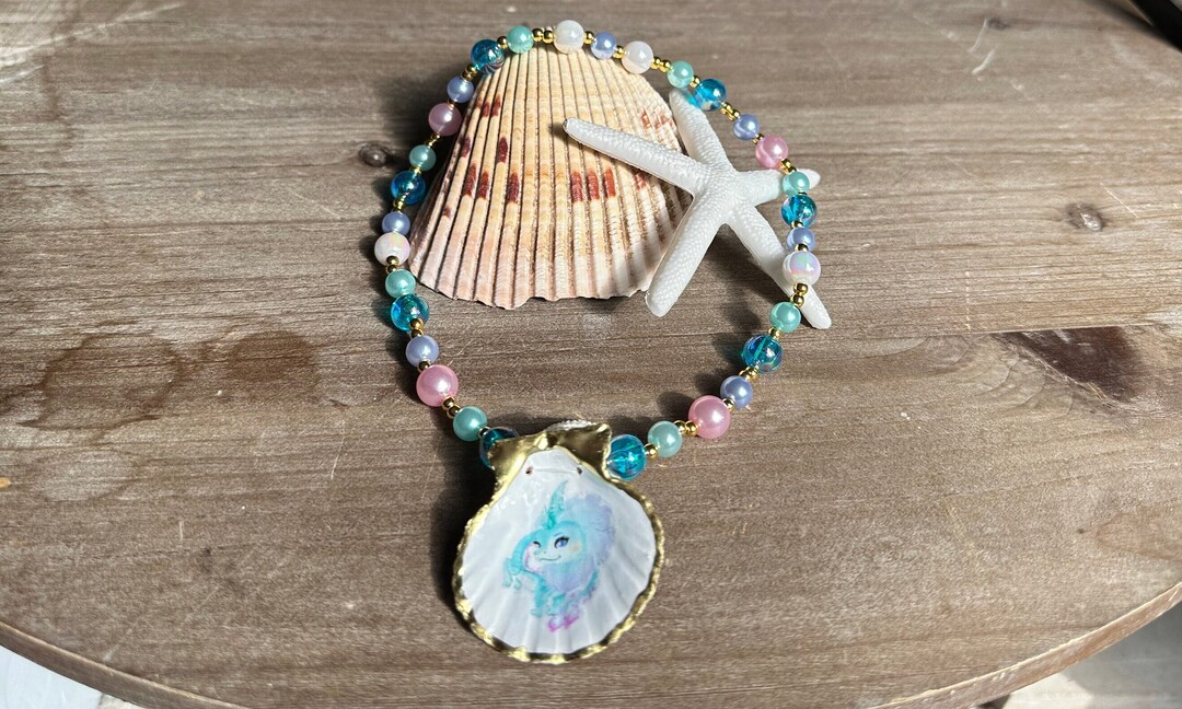 Sisu Beaded Necklace With Shell, Sisu Shell Necklace, Disney Raya ...