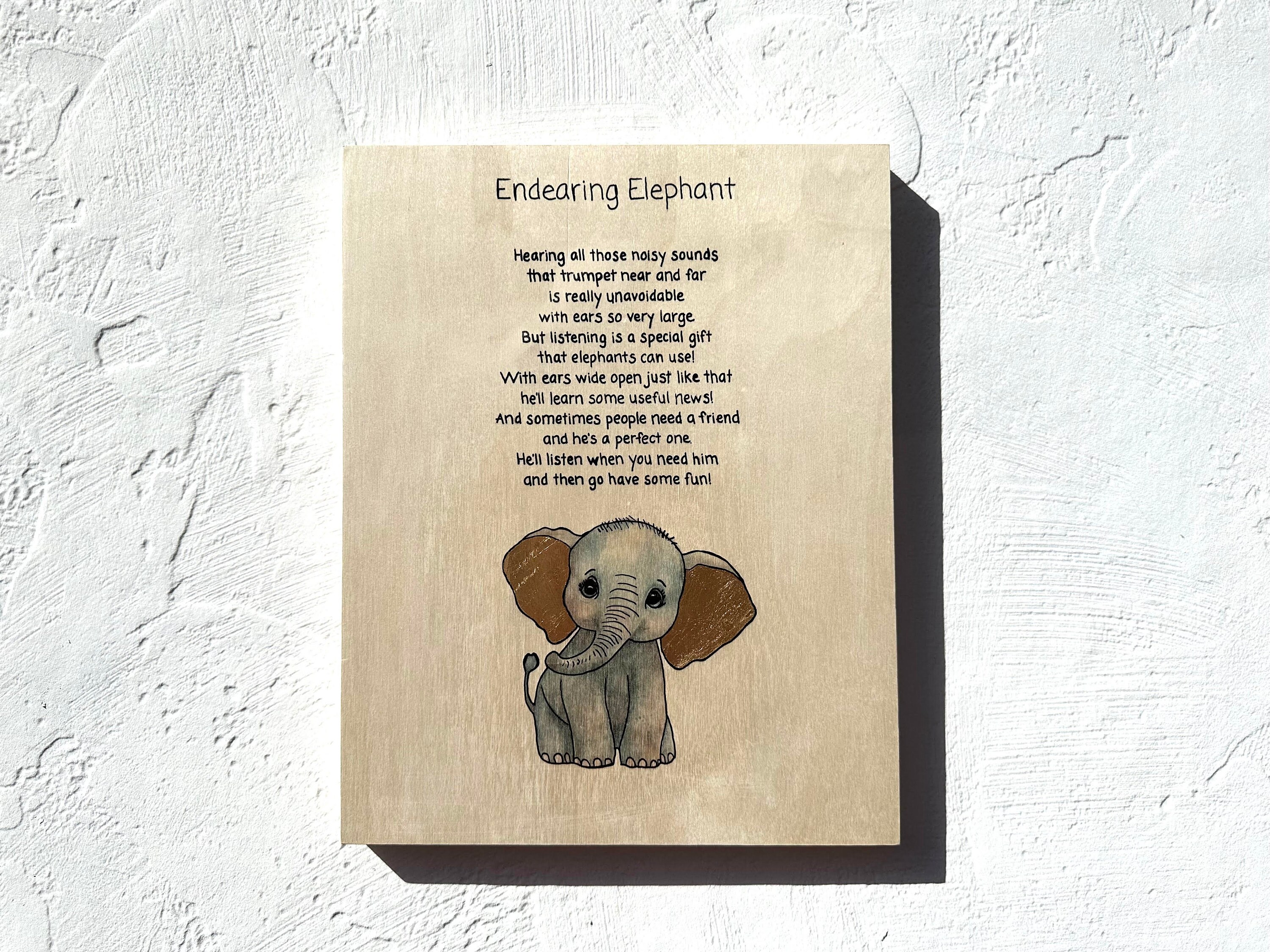Baby Elephant Wooden Sign, Baby Elephant Nursery Sign, Elephant Love ...