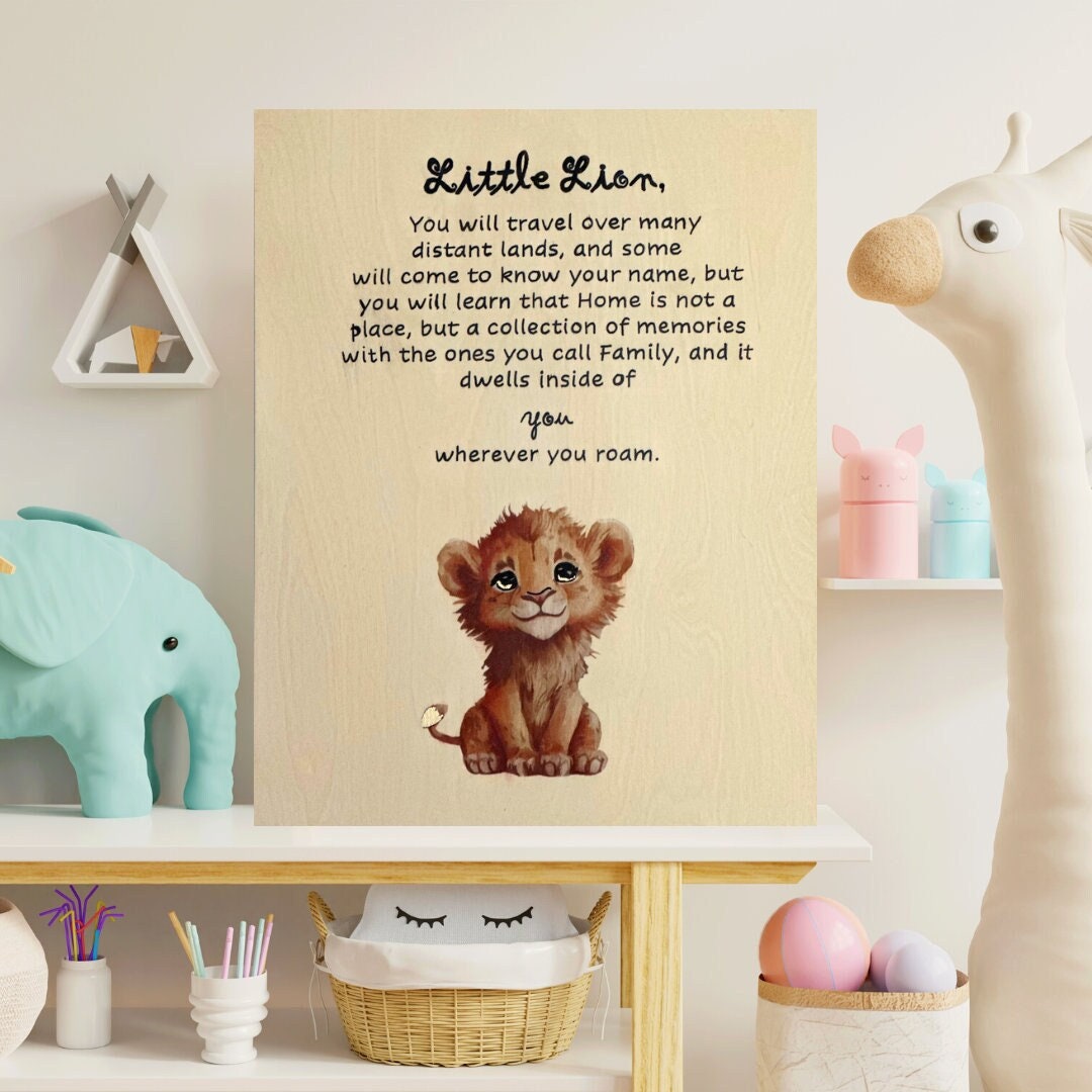 Lion Cub Wall Decor Lion Cub Poem Lion Nursery Sign Lion - Etsy