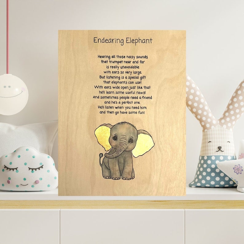 Baby Elephant Wooden Sign Baby Elephant Nursery Sign - Etsy