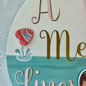 Mermaid Room Decor, Mermaid Sign, A Mermaid Lives Here Sign, Wooden ...