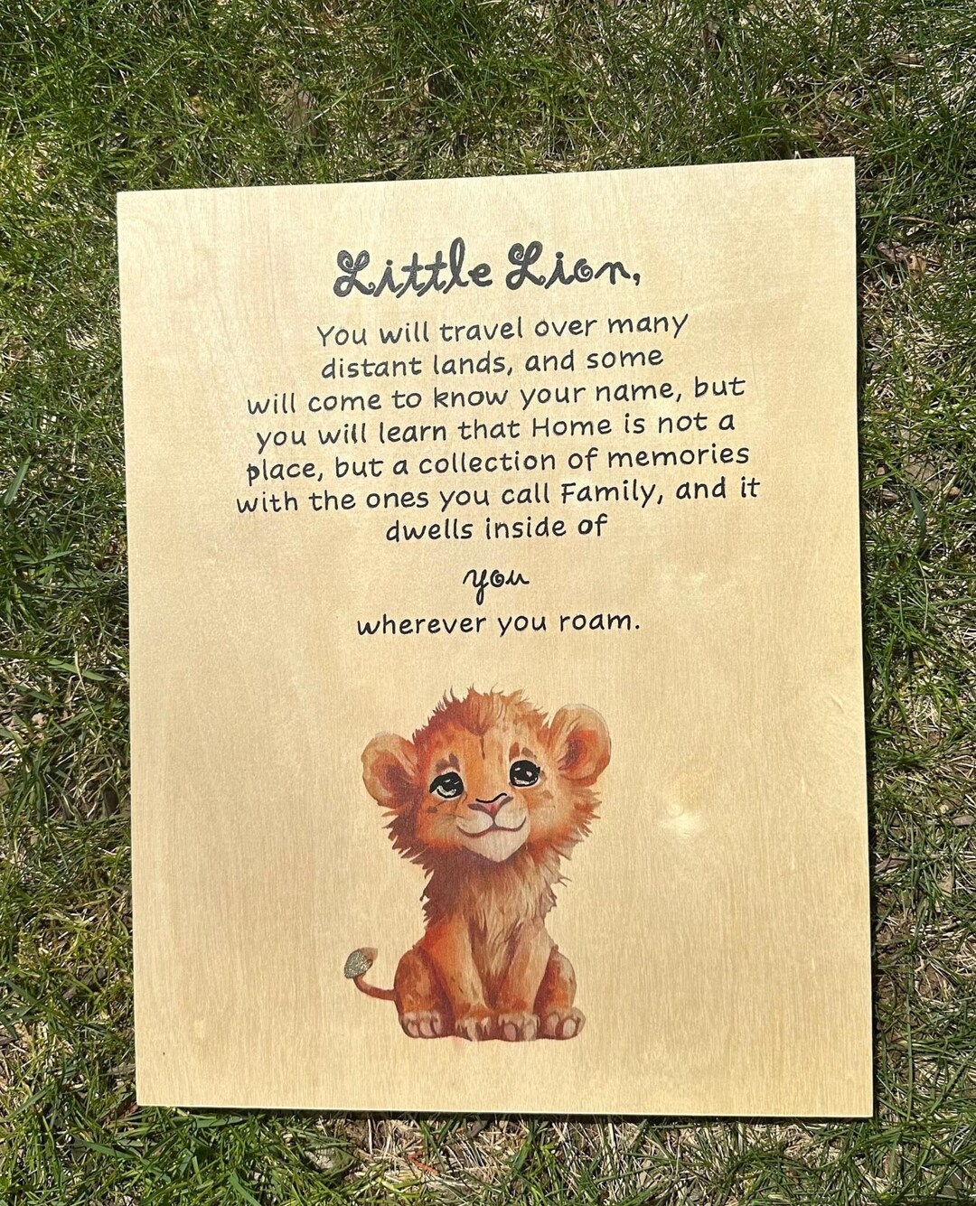 Lion Sign, Lion Cub Poem, Baby Lion Sign, Lion Nursery Sign, Lion Cub ...