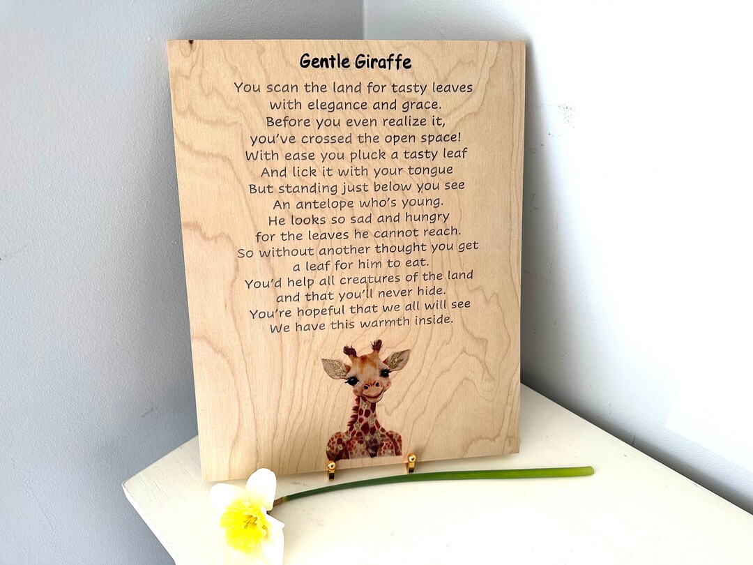 Giraffe Nursery Sign Giraffe Sign Giraffe And Poem Sign Giraffe