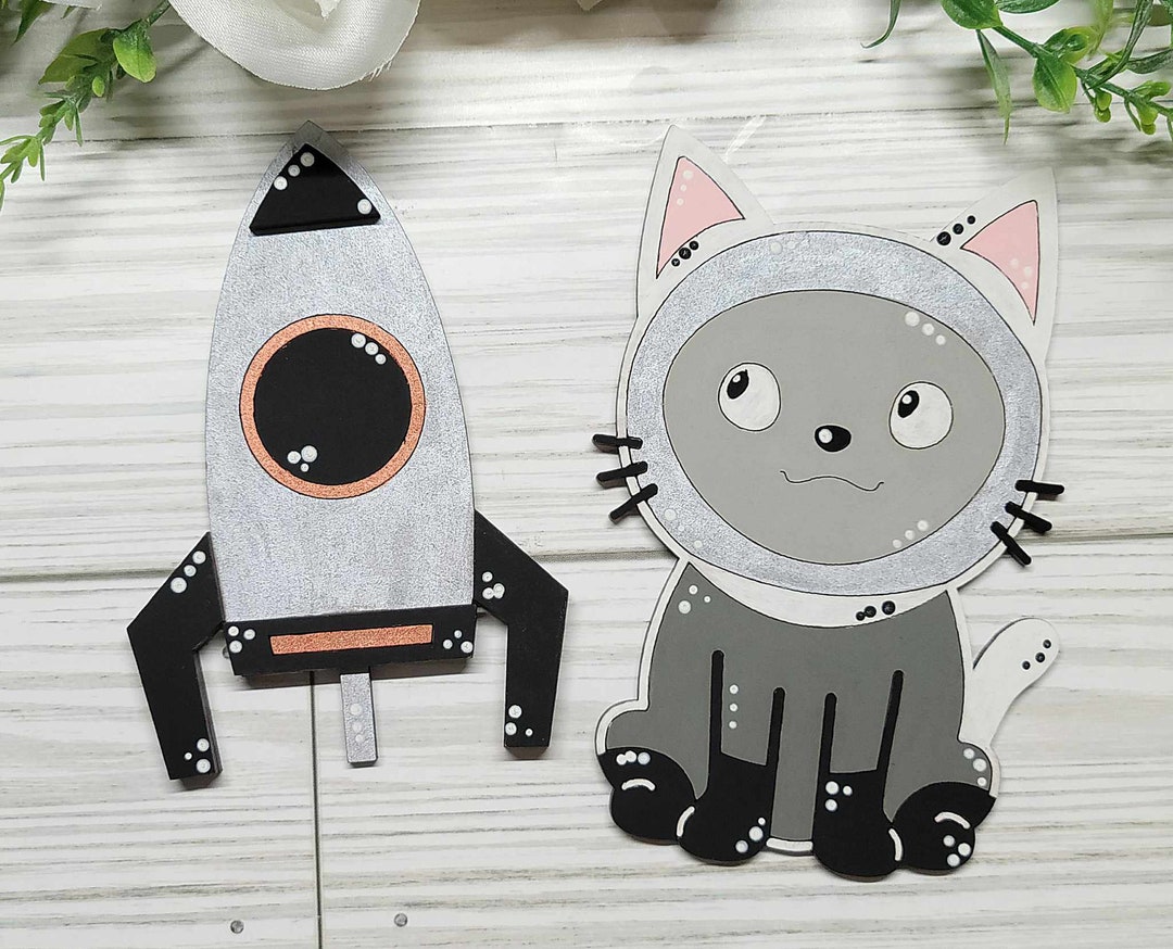 Space Cat & Rocket Ship Craft Kit - Etsy
