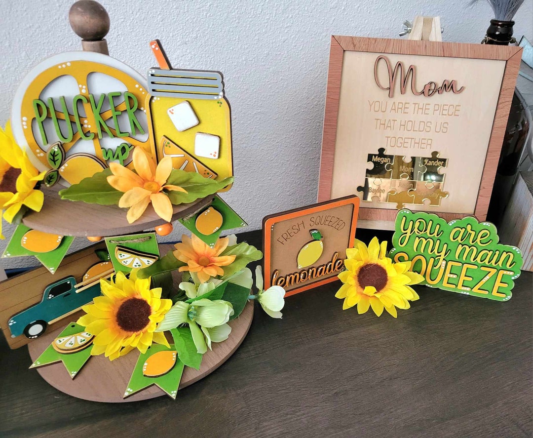 Pucker up Lemon Tiered Tray Craft Kit - Etsy