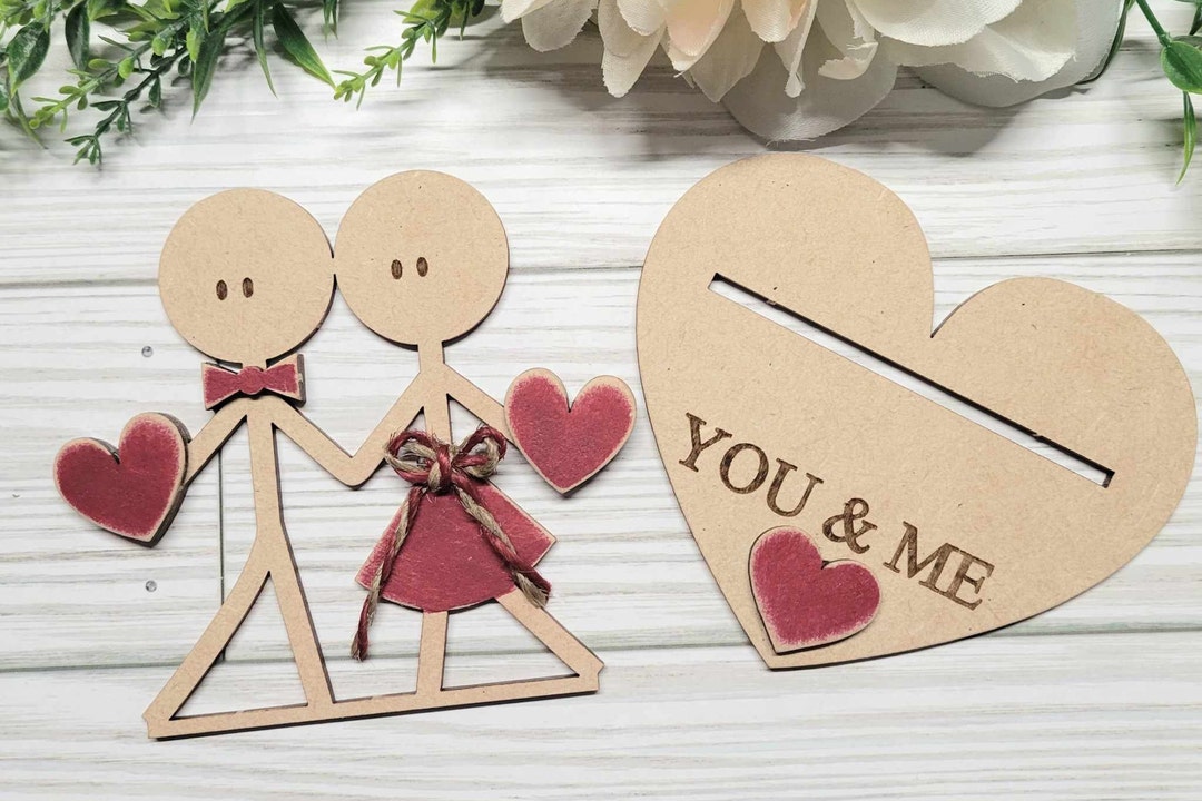 You & Me Valentine Stick Figure Craft Kit - Etsy