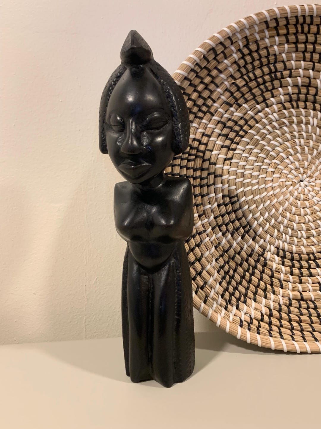 African Female Statue, Hand Carved, Solid Wood - Etsy