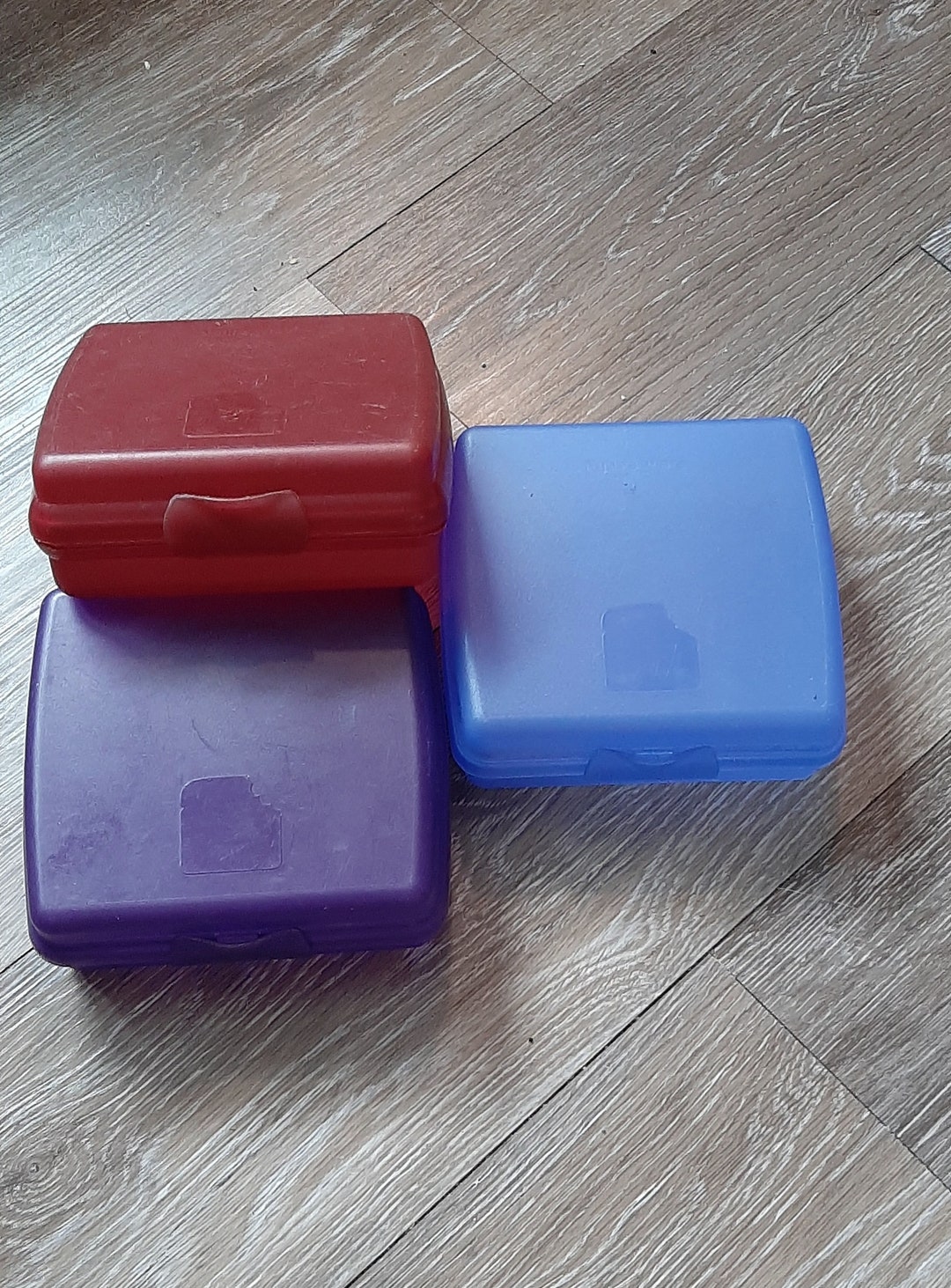Set of 3 Tupperware Sandwich Keeper Purple Blue Red - 3752D-1 ...