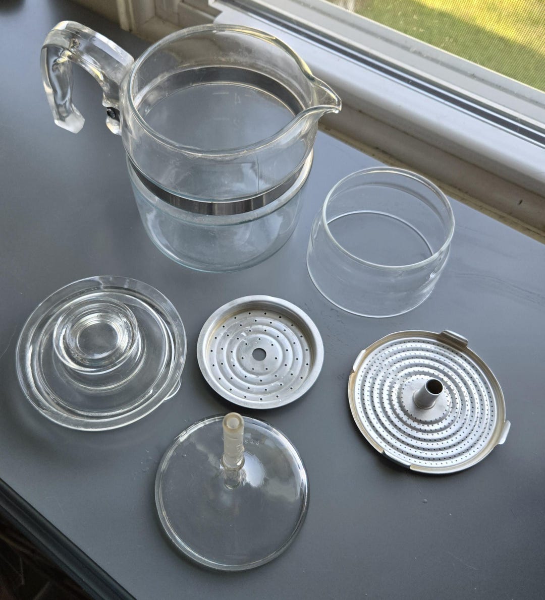 Vintage Pyrex 4-cup Flameware Glass Coffee Pot Stovetop Percolator 7754 ...
