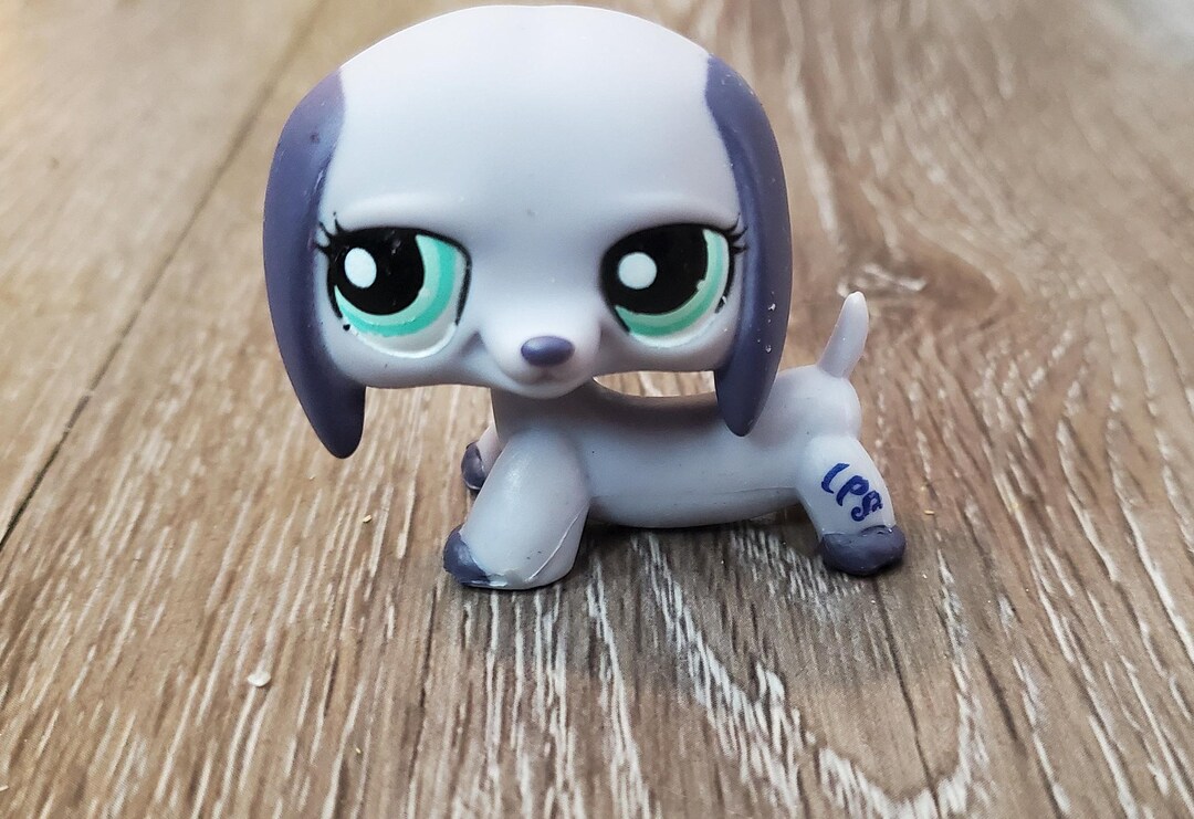 Dachshund Dog Littlest Pet Shop LPS #1367 Purple Lavender Aqua Eyes ...