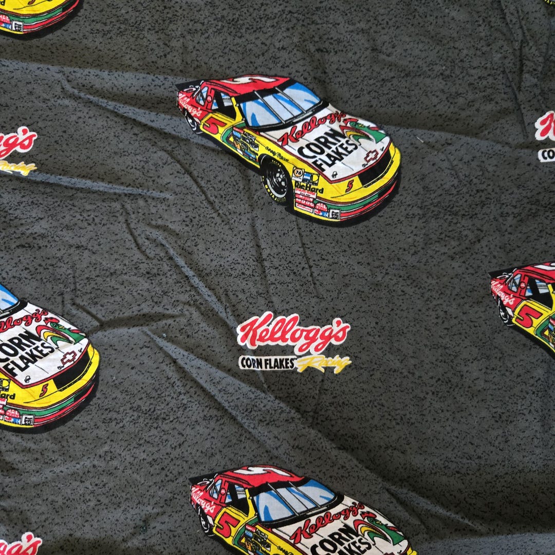 Nascar Kelloggs Corn Flakes Racing Fabric - Advertising Vintage Fabric ...