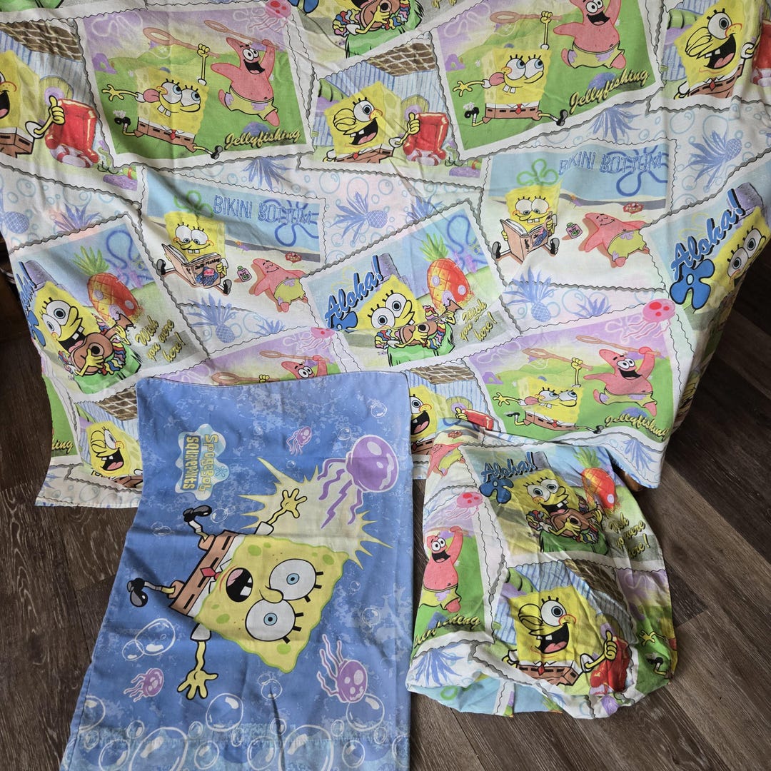 2001 Spongebob Sheet Set Great Shape TWIN - Vintage Nickelodeon - Etsy