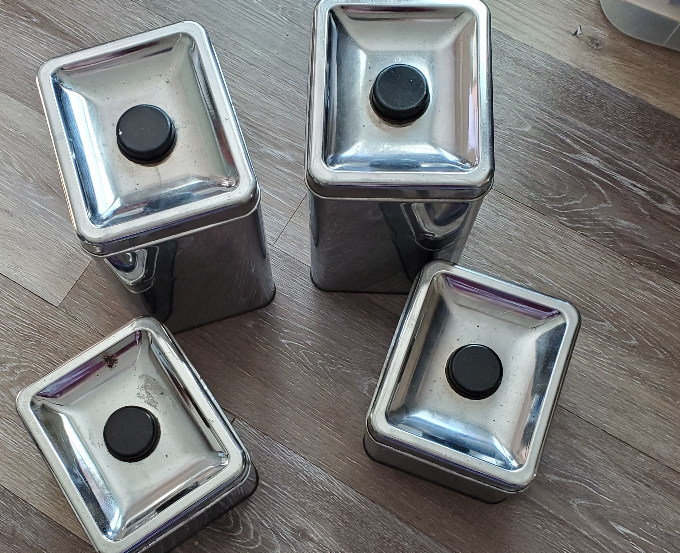 Vintage Kreamer Ware MCM Metal Canister Set - Etsy