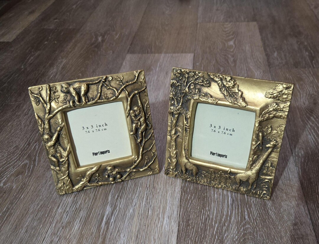 Pier 1 African Safari 3D Picture Frames - Giraffe Monkeys - Set of 2 ...