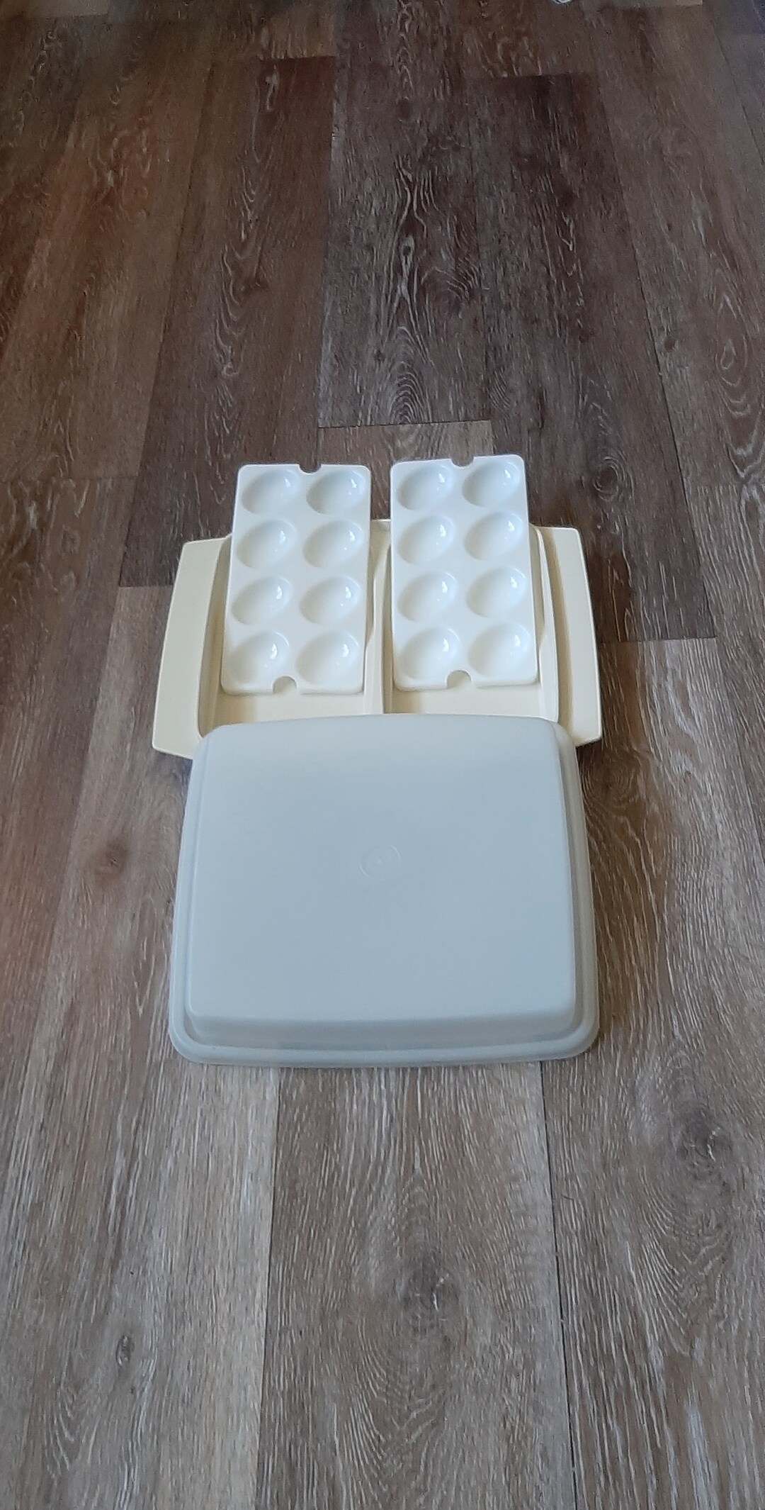 Vintage Tupperware Deviled Egg Carrier With Egg Inserts Cream Color ...