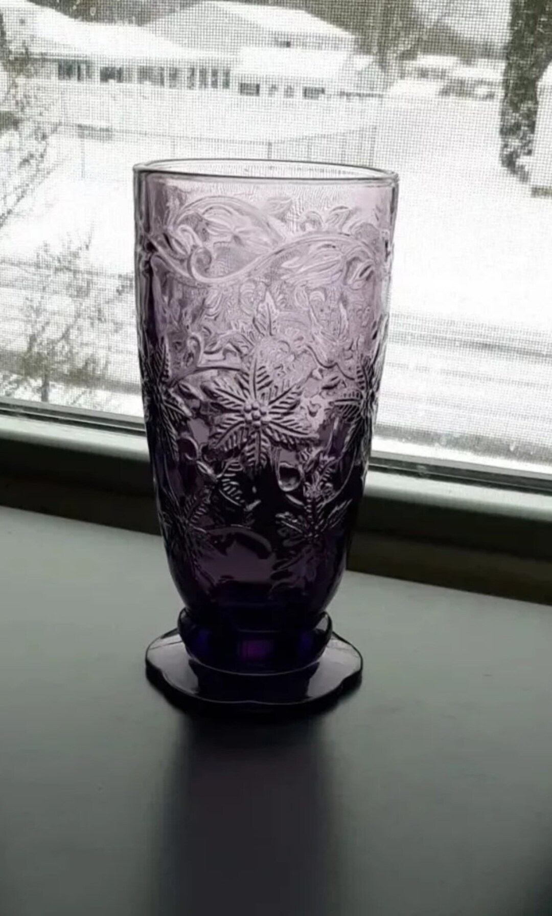 Amethyst Fantasia Tumbler 20 Oz Footed Princess House Purple Huge Iced ...
