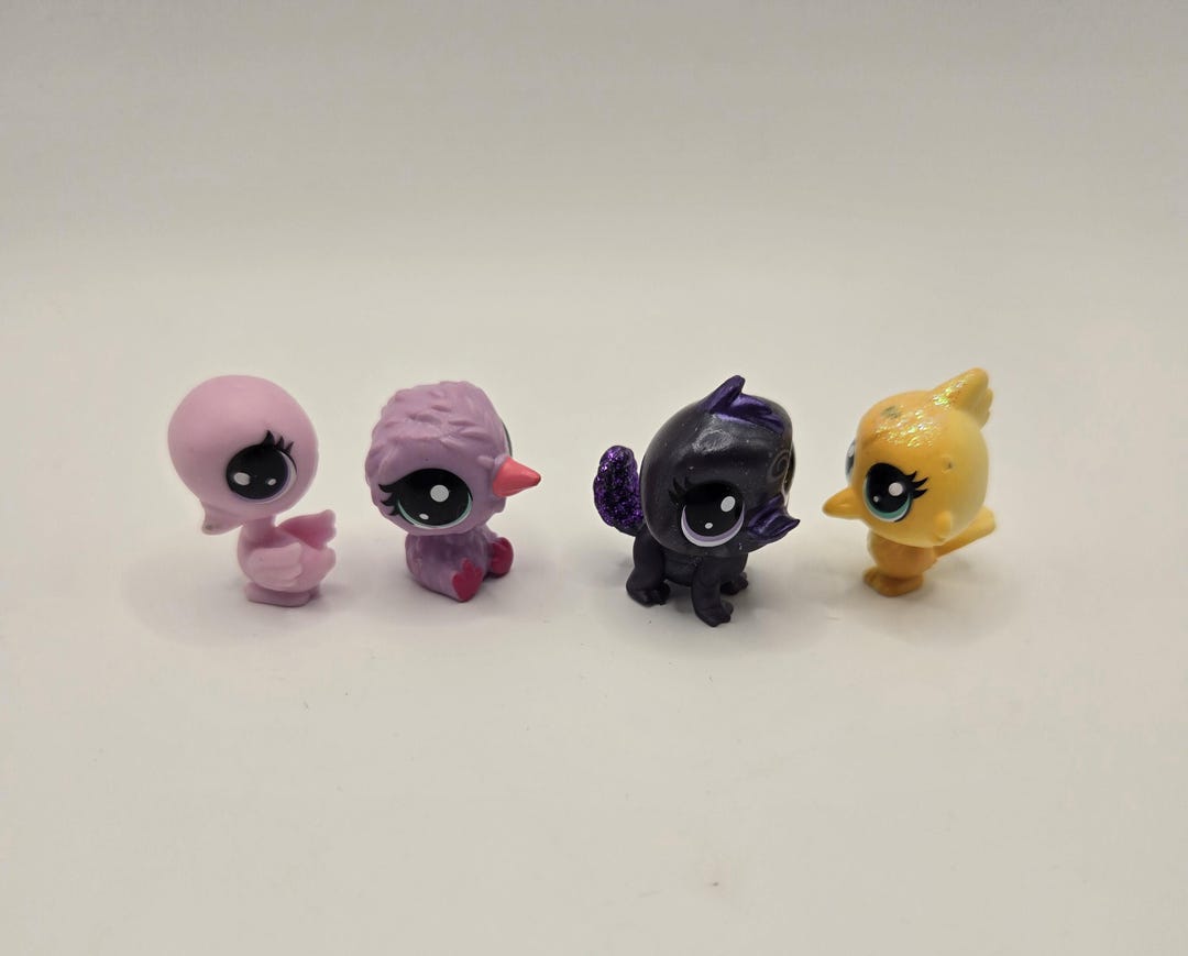 Teeniest Littlest Pet Shop - Swan Birds and Platypus Lot - LPS - Hasbro ...