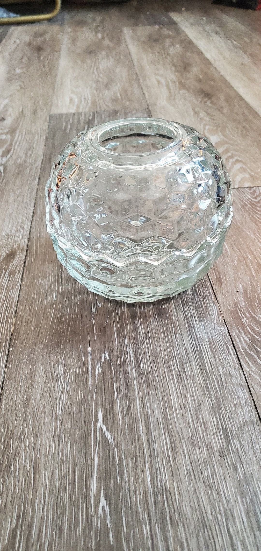 Fairy Lamp Homco Clear Glass Round - Indiana Glass - Retro Home Decor ...