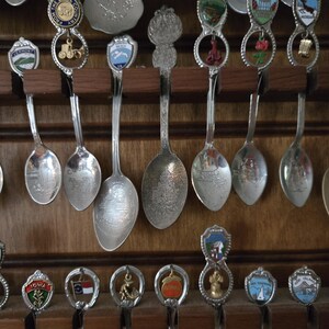 Vintage Large Spoon Display Carved Wooden Includes All Spoons 3D ...