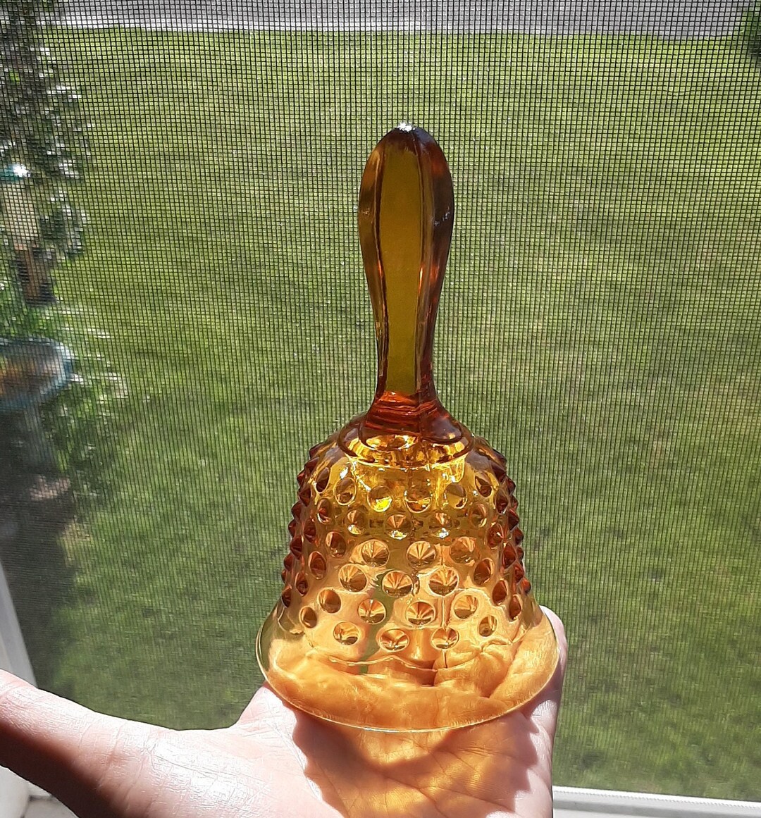 Fenton Hobnail Amber Bell Colonial Style Crystal Ball - Collect Every ...